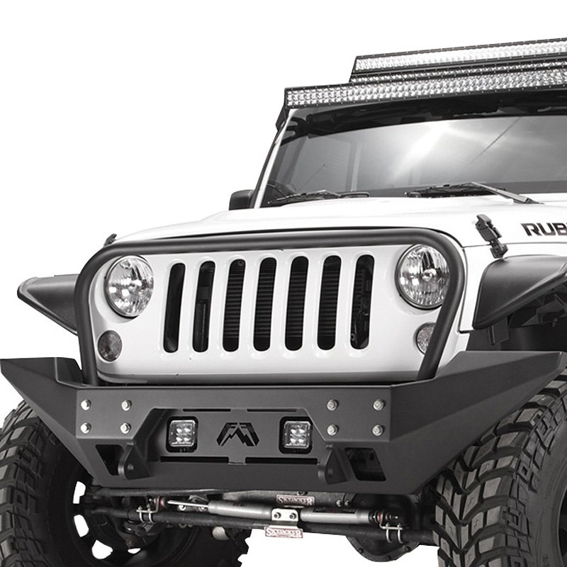 Fab Fours® - Full Metal Jacket Full Width Front HD Bumper with Grille Guard