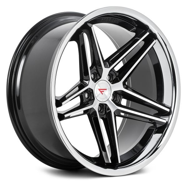 FERRADA® CM1 Wheels - Black with Machined Face with Chrome Lip Rims