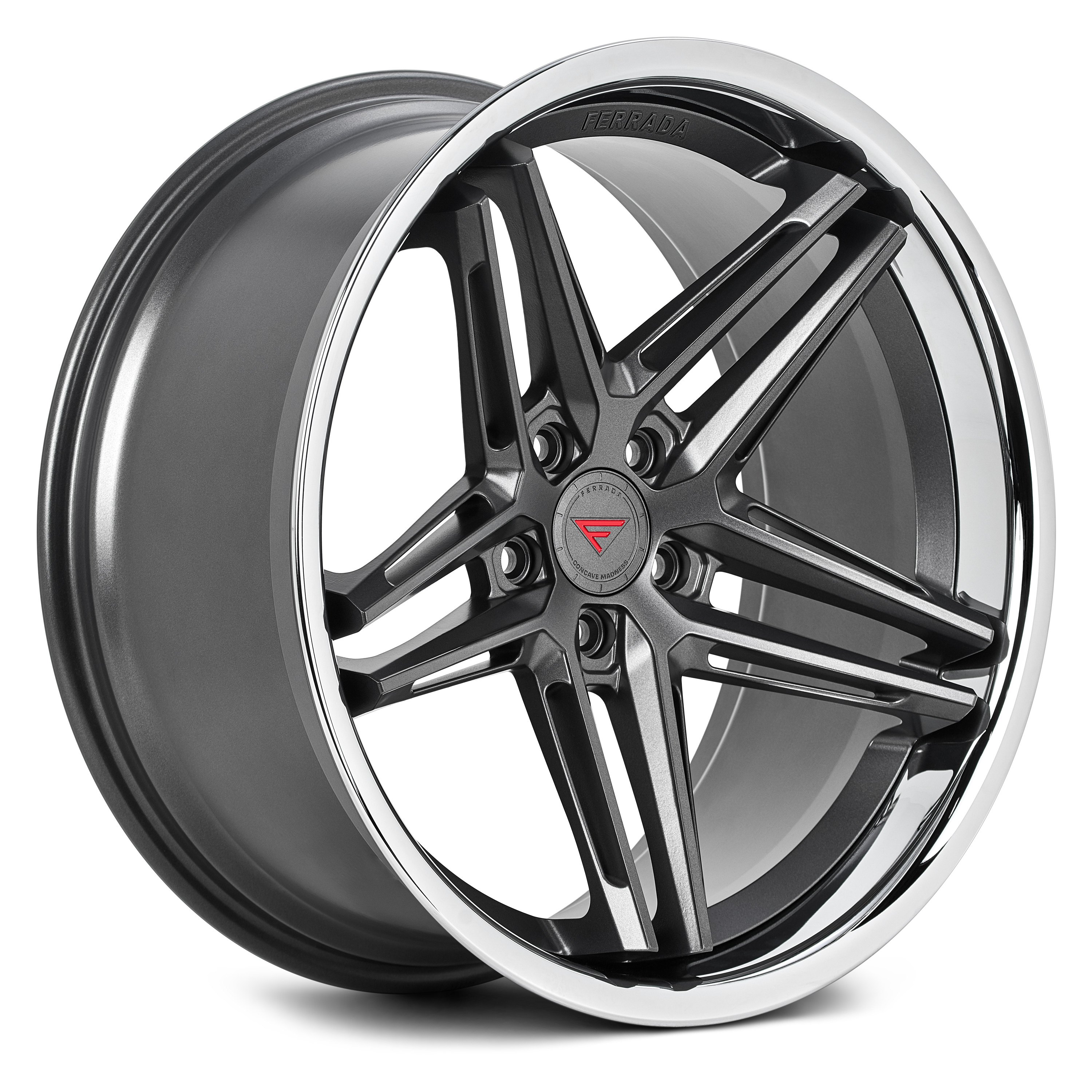 FERRADA® CM1 Wheels - Matte Graphite with Chrome Lip Rims
