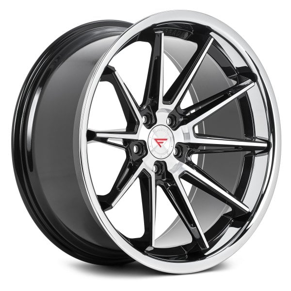 FERRADA® CM2 Wheels - Black with Machined Face with Chrome Lip Rims