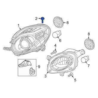 Fiat 500 Headlight Components | Brackets, Adapters — CARiD.com