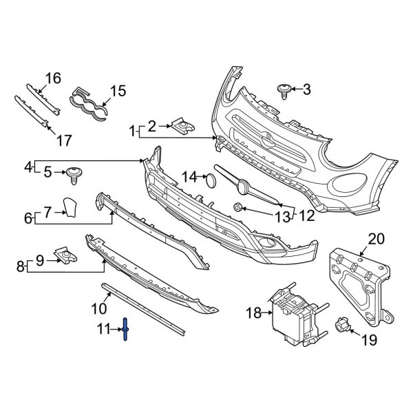 Fiat OE 68320154AA - Radiator Support Air Deflector Rivet