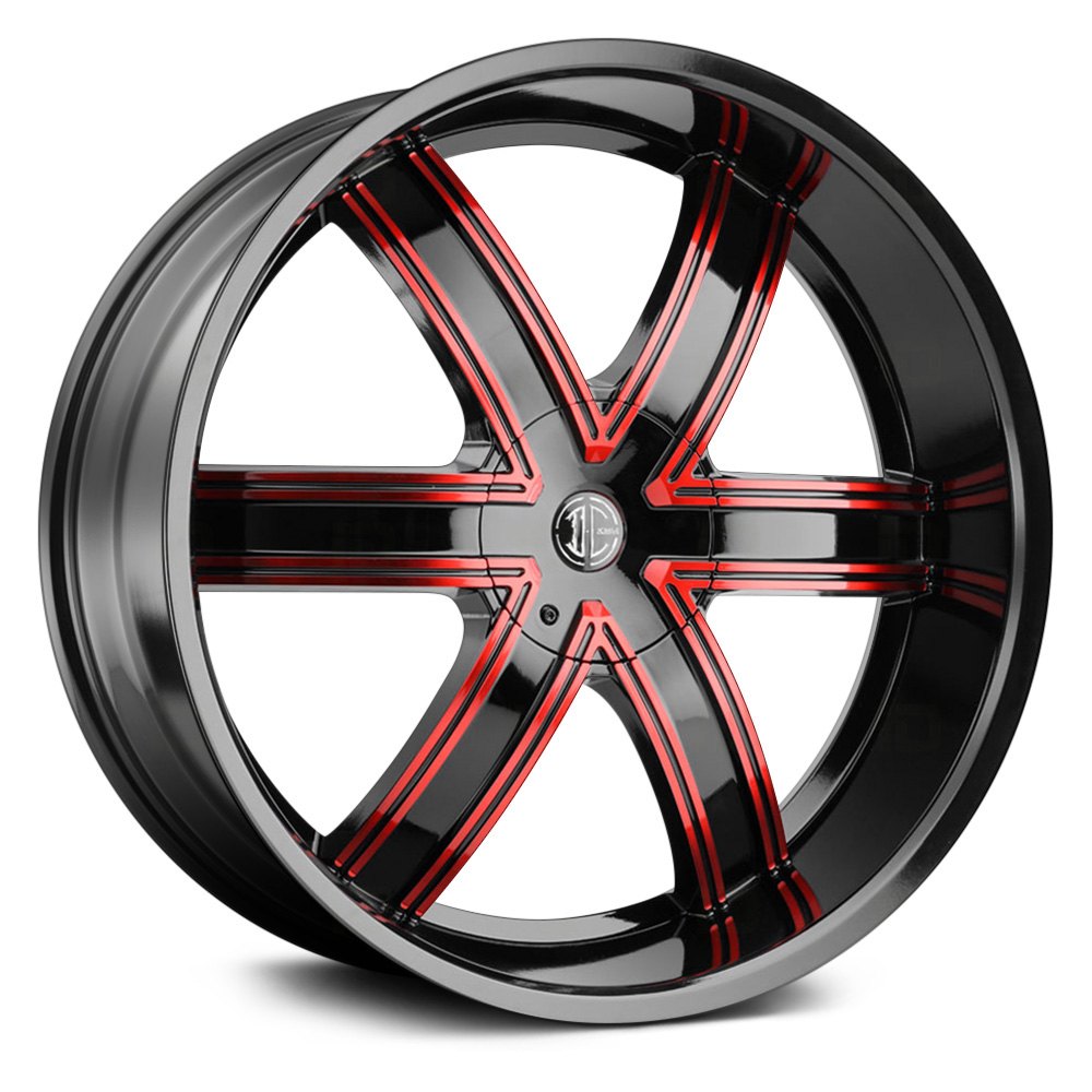FIERO® NUMBER 44 Wheels - Gloss Black with Red Face Rims