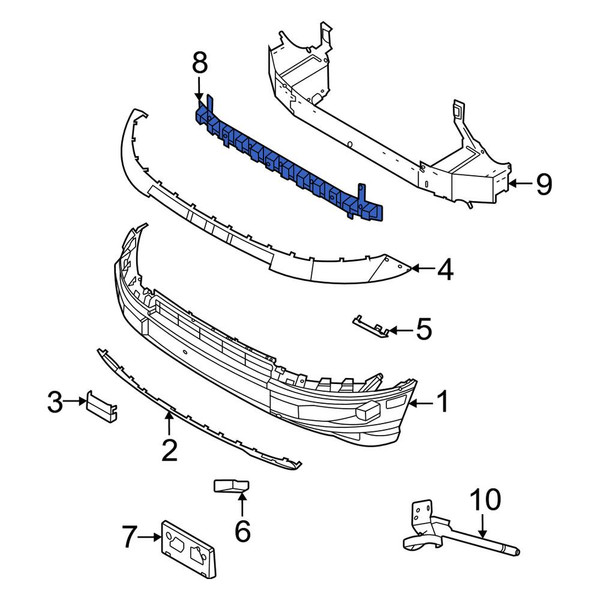 Ford OE M1PZ17C882A - Front Bumper Impact Absorber