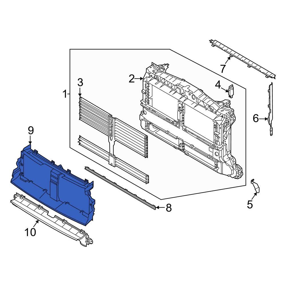 Ford OE M1PZ8312B - Front Center Radiator Support Air Duct