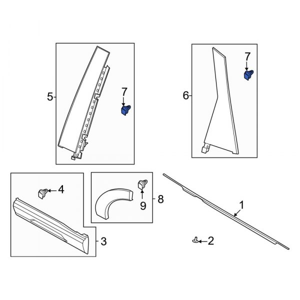 Ford OE W790486S900 - Door Applique Clip