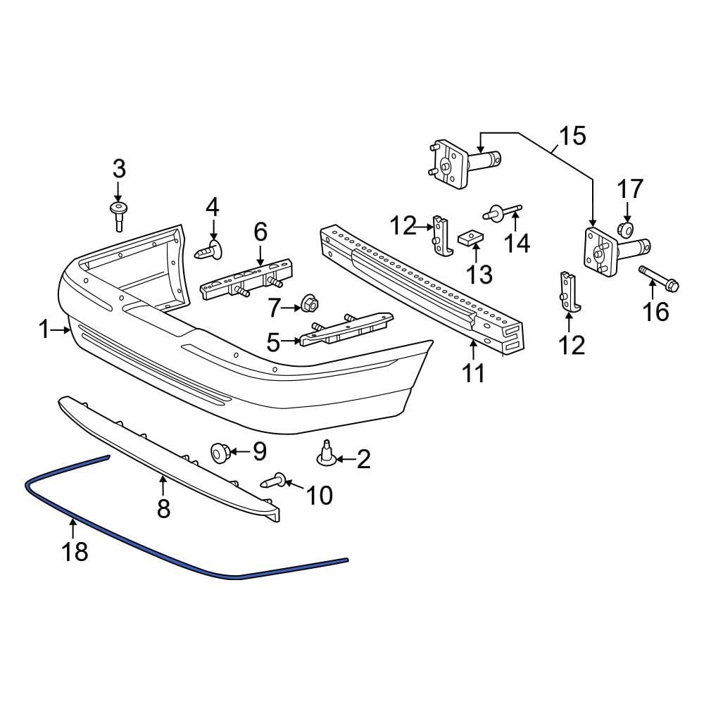 Ford OE 1W7Z17C830AAD Rear Bumper Trim
