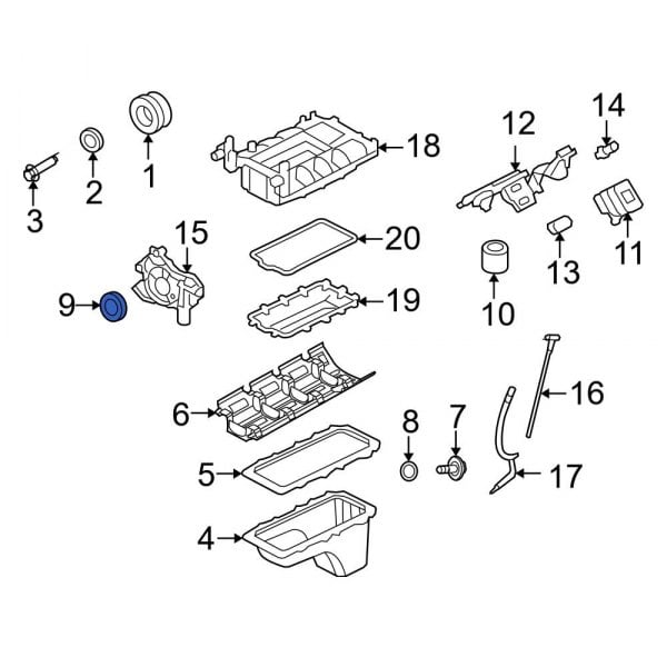 Ford OE F4AZ6701A - Rear Engine Crankshaft Seal