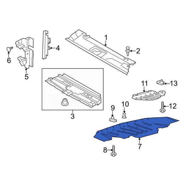 Ford OE FR3Z17626D - Front Radiator Support Splash Shield
