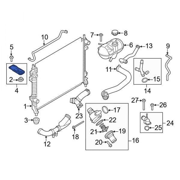 Ford OE JR3Z8A193A - Upper Radiator Mount Bracket