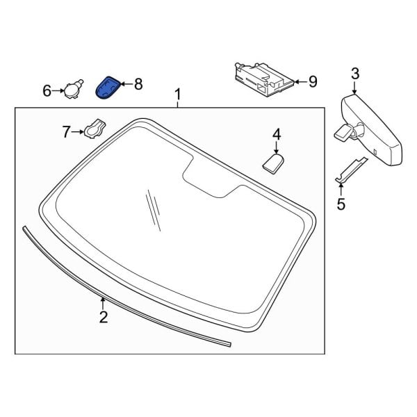 Ford OE BL3Z17D550A - Front Rain Sensor Cover