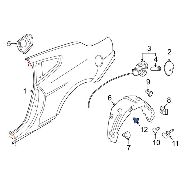 Ford OE W715272S300 - Quarter Panel Splash Shield Clip