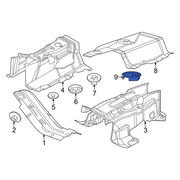 Ford OE W714358S442 - Floor Pan Heat Shield Nut