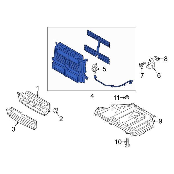 Ford OE DM5Z8475A - Front Radiator Shutter Assembly