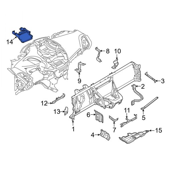 Ford OE CJ5Z78044F80A - Upper Instrument Panel Mounting Bracket
