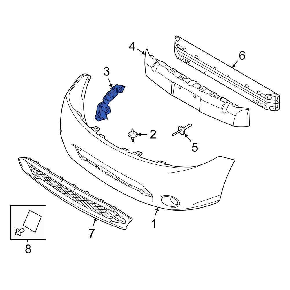 Ford OE 8S4Z17C947B - Front Left Bumper Cover Reinforcement