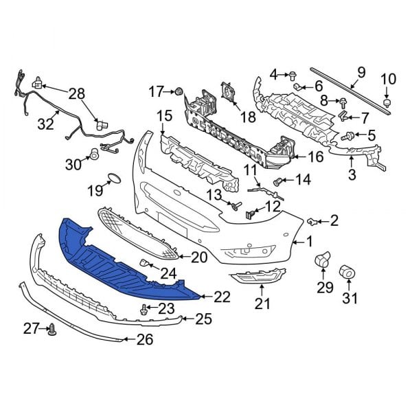 Ford OE F1EZ17808C - Front Radiator Support Air Deflector