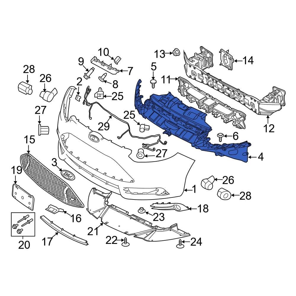 Ford OE F1EZ17C897G - Front Bumper Cover Support Rail