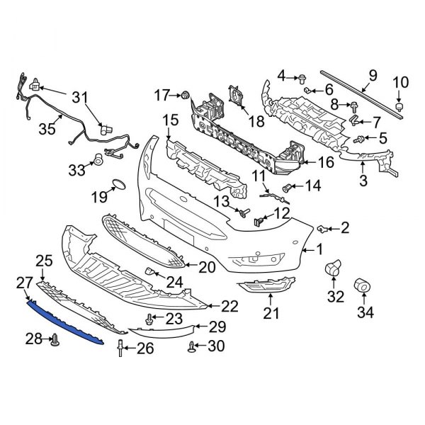 Ford OE FM5Z17626AE - Front Lower Valance Panel