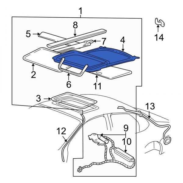 Ford OE 4F1Z5451070AA - Sunroof Guide Rail