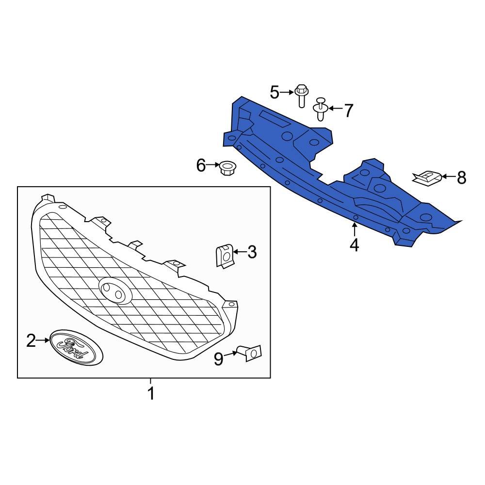Ford OE DG1Z8A284AA - Front Radiator Support Access Cover