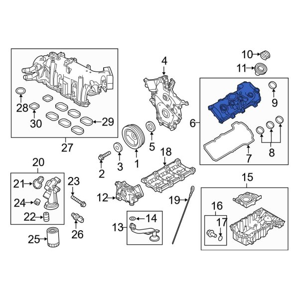 Ford OE AA5Z6582E - Right Engine Valve Cover
