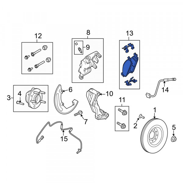 Ford OE FU2Z2V001H - Front Disc Brake Pad Set