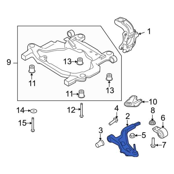 Ford OE BA5Z3079A - Front Left Suspension Control Arm