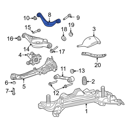 Ford OE AE5Z5500A - Rear Upper Suspension Control Arm