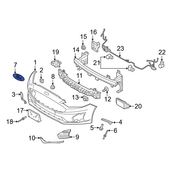 Ford OE DS7Z8213A - Front Bumper Cover Emblem