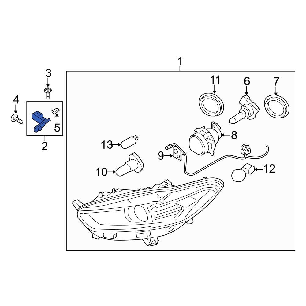 Ford OE DS7Z13A004A - Right Headlight Bracket