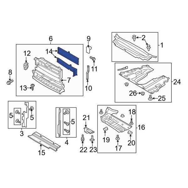 Ford OE HS7Z8B455C - Front Center Radiator Support Air Duct