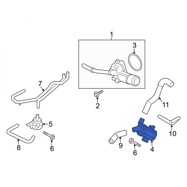 Ford OE KS7Z8501A - Engine Auxiliary Water Pump