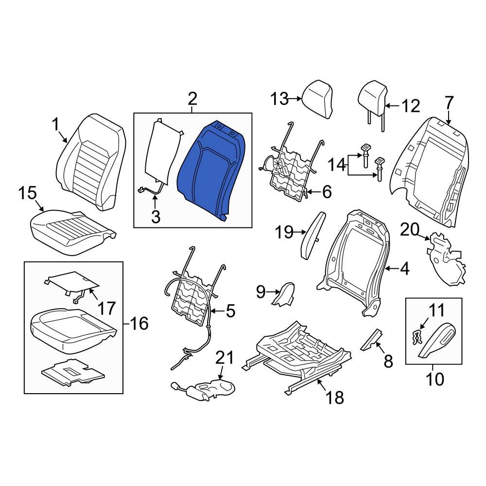 Ford OE HS7Z5464811C Front Left Seat Back Cushion