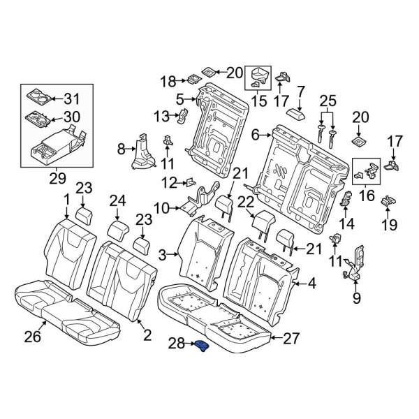 Ford OE XW4Z54624A14BA - Seat Cushion Clip