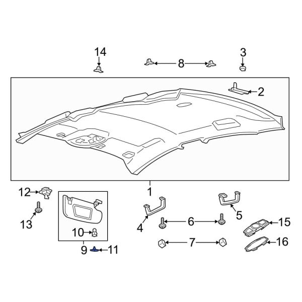 Ford OE DS7Z4273AB - Sun Visor Cap