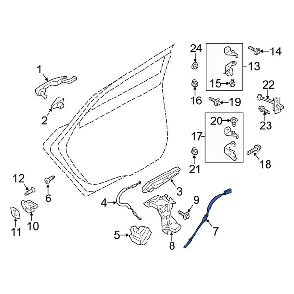 Ford OE DS7Z54221A00A - Rear Door Latch Cable
