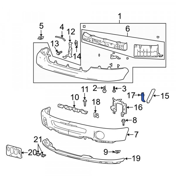 Ford OE 6L3Z16758AA - Front Bumper Face Bar Bracket