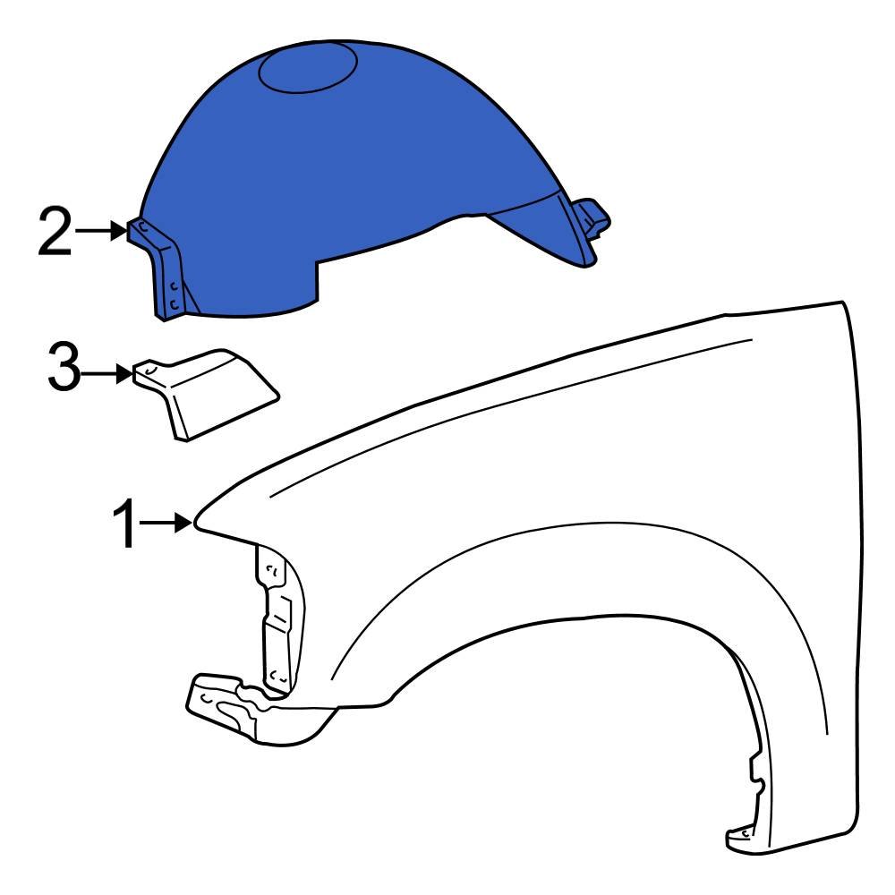 Ford OE 8L3Z16103A - Front Left Fender Splash Shield