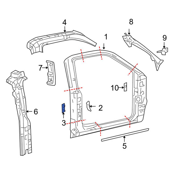 Ford OE FL3Z9943488A - Outer Uniside Reinforcement