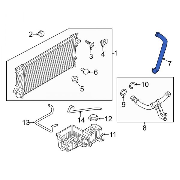 Ford OE BL3Z8260A - Upper Radiator Coolant Hose
