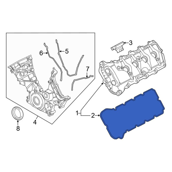 Ford OE ER3Z6584B - Left Engine Valve Cover Gasket