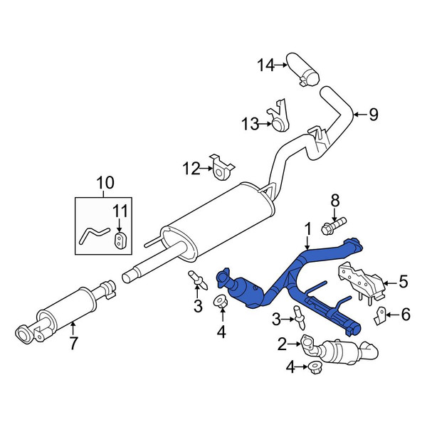 Ford OE CL3Z5E212A - Right Catalytic Converter
