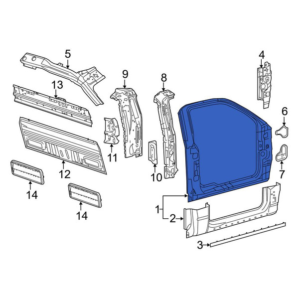 Ford OE 9L3Z15211A10A - Right Uniside