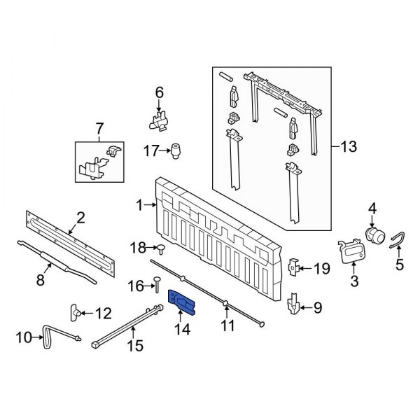 Ford OE 9L3Z99430B22A - Tailgate Trim Cover Cap