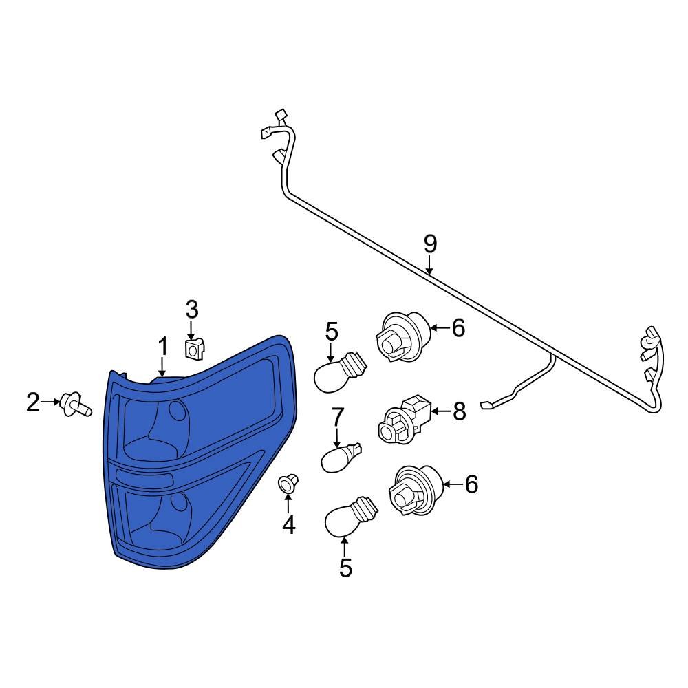 Ford OE BL3Z13405B - Rear Left Tail Light Assembly