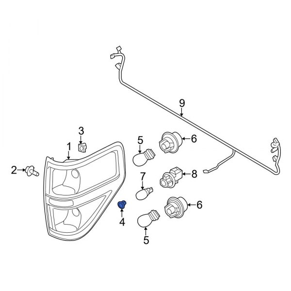 Ford OE N807706S - Lower Tail Light Nut