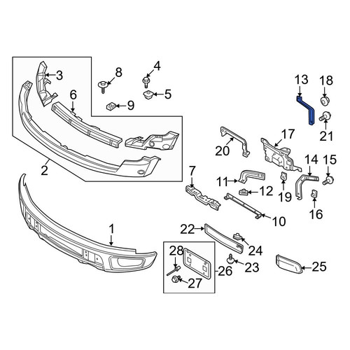 Ford OE 9L3Z17755B - Front Left Bumper Face Bar Brace
