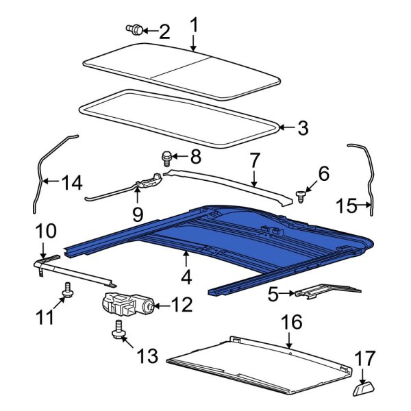 Ford OE 9L3Z1651070D - Sunroof Frame