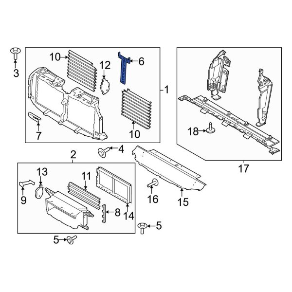 Ford OE FL3Z8472B - Front Upper Radiator Shutter Spacer